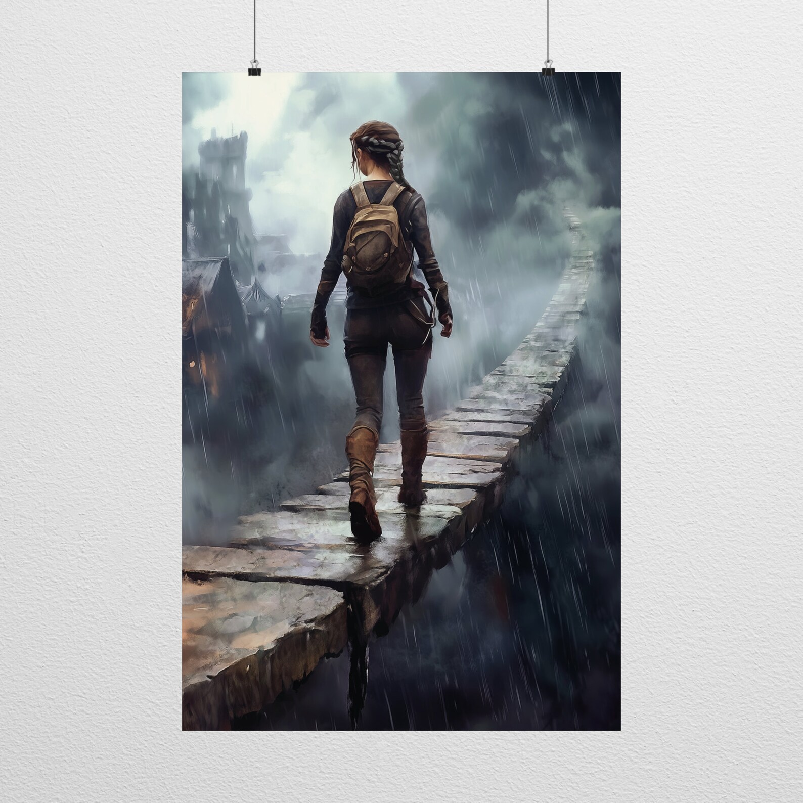 Fourth Wing Art Print, UNFRAMED Vertical Parapet Paiting Art Poster ...