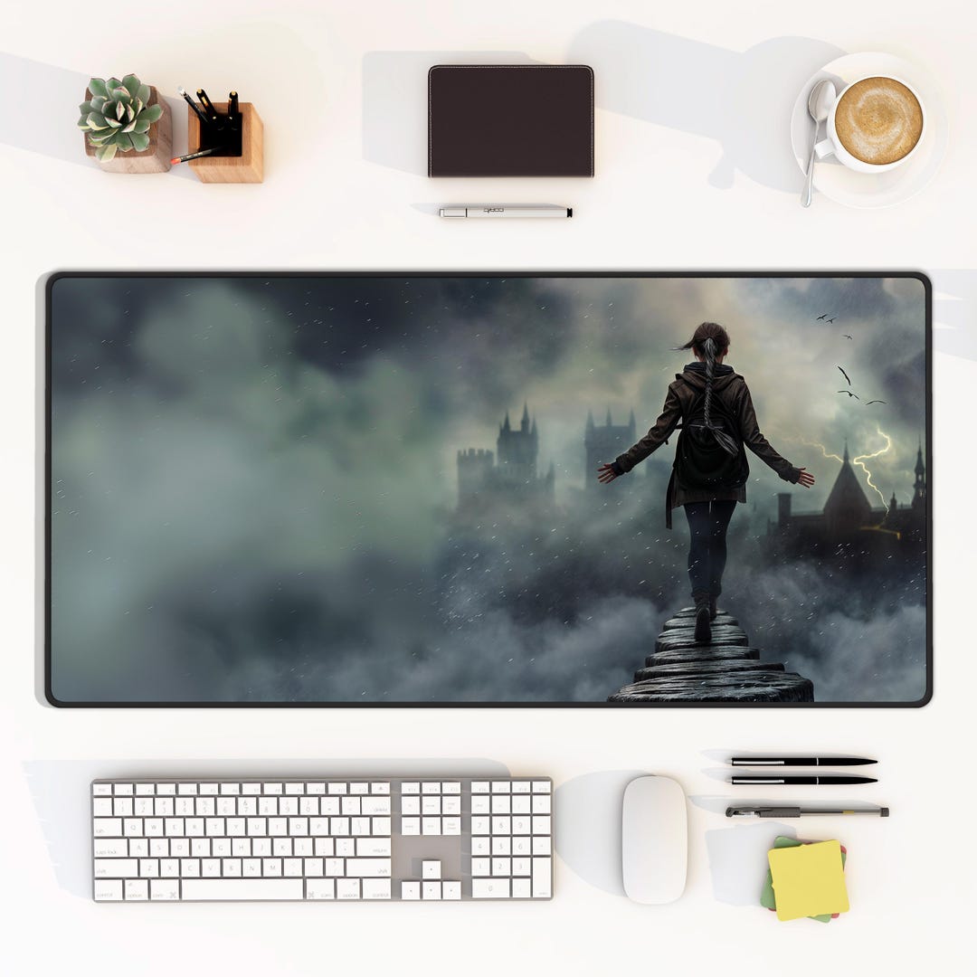 Fourth Wing Violet Art Desk Mat, Violet Crossing the Parapet Mouse Pad ...