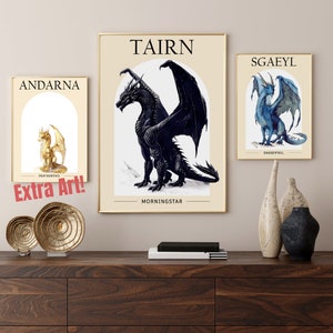 Fourth Wing Art Set of 3, Fourthwing Dragon, TAIRN SGAEYL ANDARNA Art ...