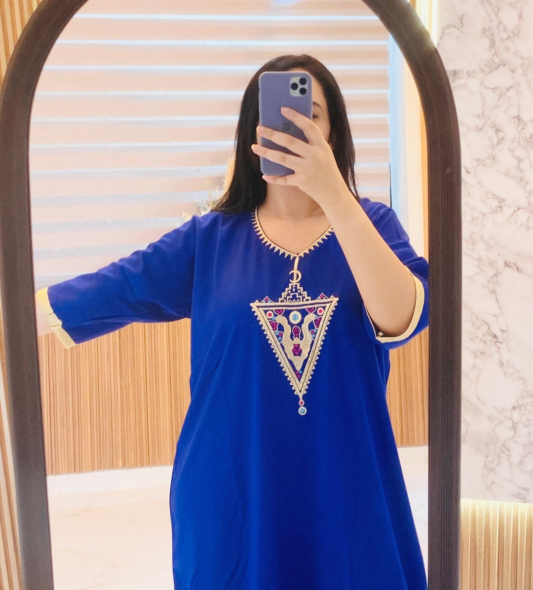 Royal Blue Moroccan Kaftans Luxurious Handcrafted Dresses Boho Chic ...