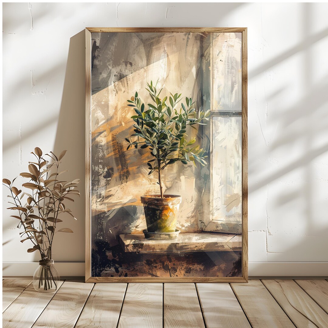 Olive Tree Art Print, Farmhouse Botanical Painting (printable) - Etsy