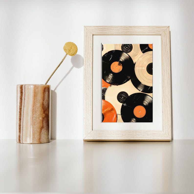 Retro Vinyl Record Collage Print | Music Room Decor (digital Download ...
