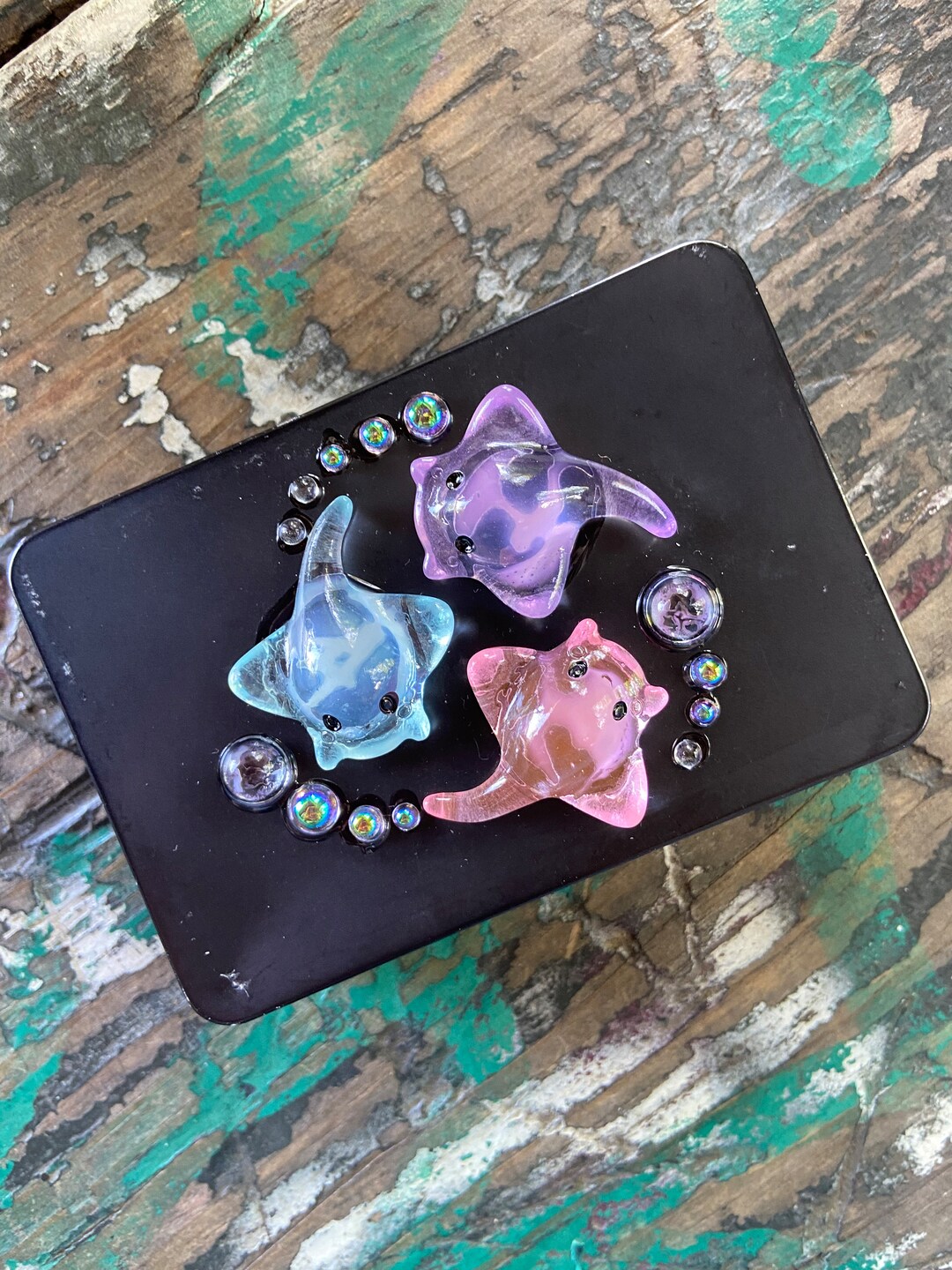 Trinket Tin / Stash Box Stingrays Cute Altoid Tin Wallet With Collage ...