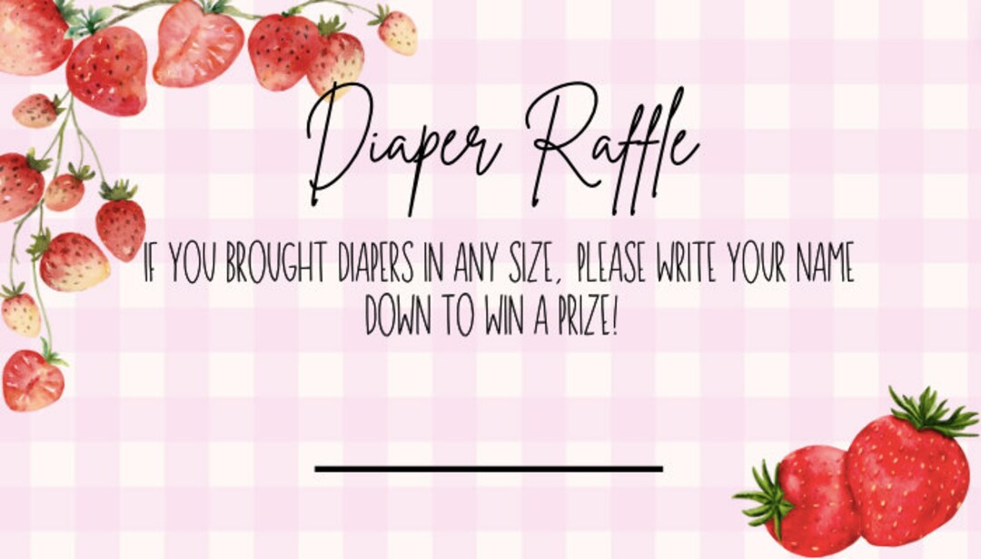 Editable Twin Berry Sweet Baby Shower Diaper Raffle, Twin Baby Shower ...