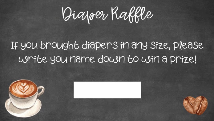 Editable Twin Baby Brew Coffee Diaper Raffle, Twin Coffee Baby Shower ...