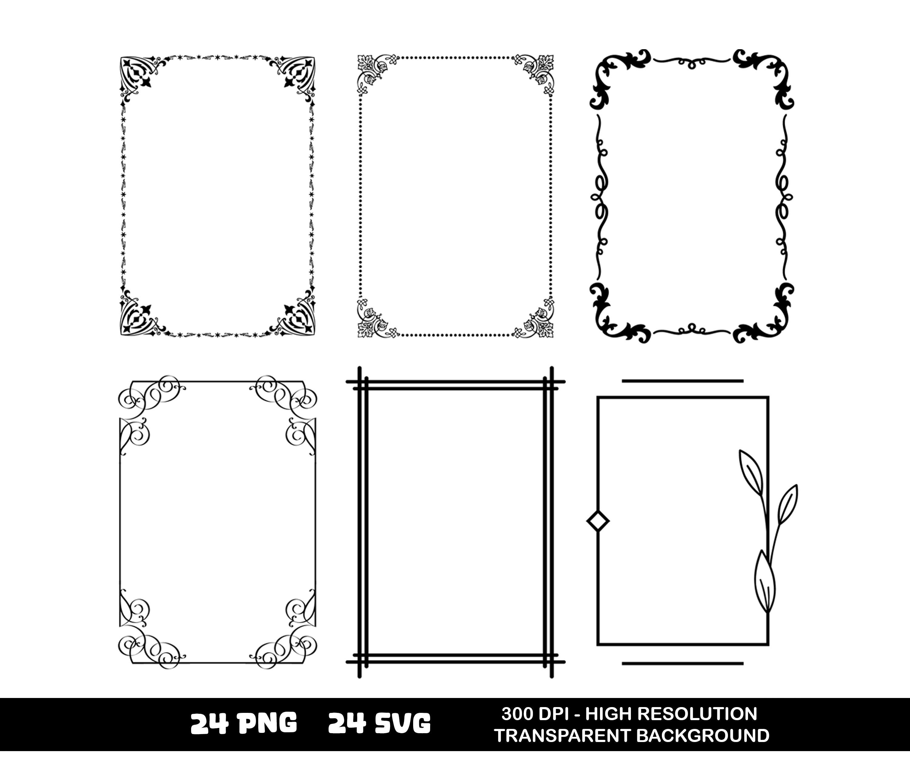 Decorative Frame SVG, Rectangle Frame Svg, Floral Border Svg, Vintage ...