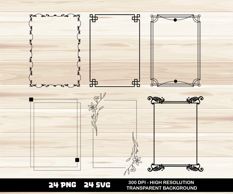 Decorative Frame SVG, Rectangle Frame Svg, Floral Border Svg, Vintage ...