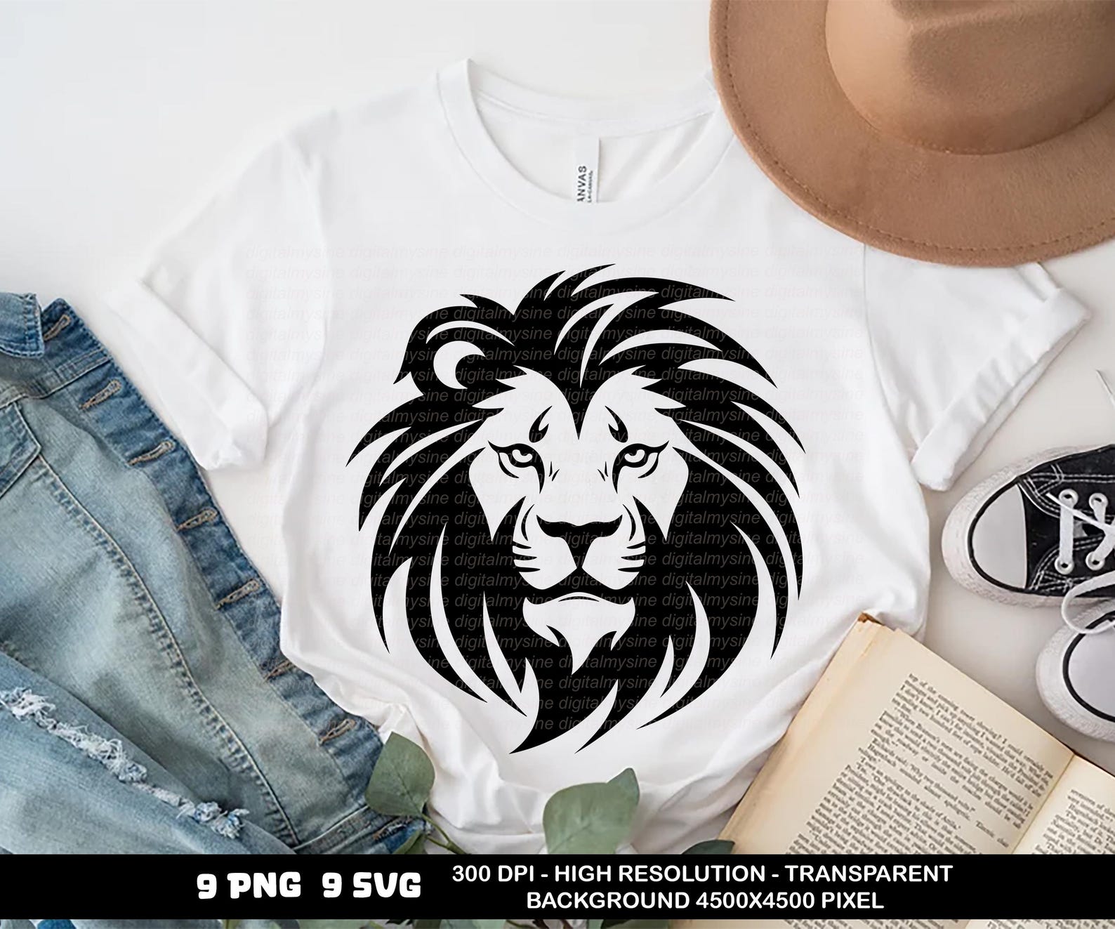 Lion Head Vector Bundle SVG, PNG, Lion Vector, Svg Files for Cricut ...