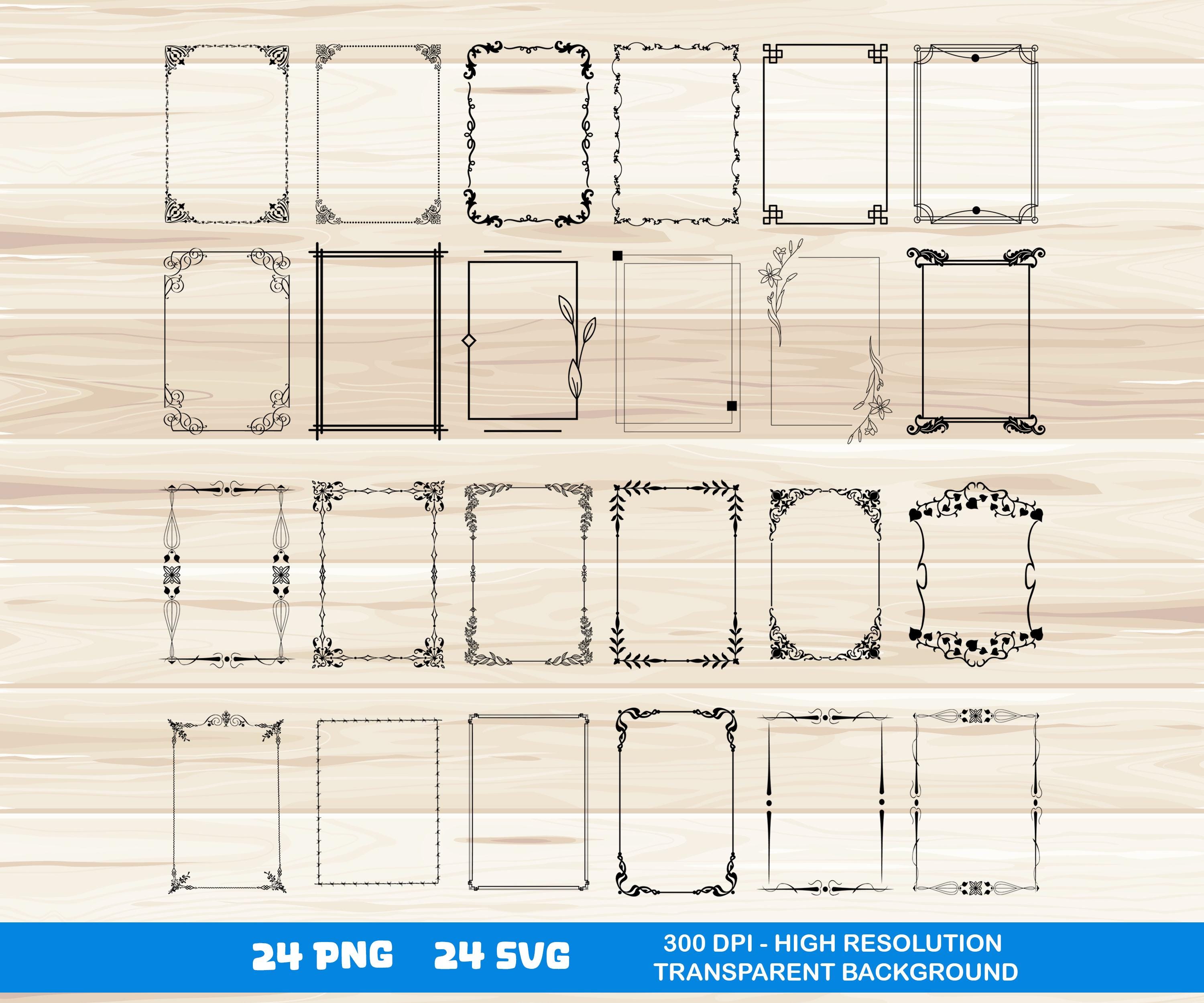 Decorative Frame SVG, Rectangle Frame Svg, Floral Border Svg, Vintage ...