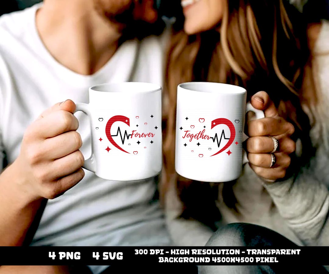 Forever Together Couple Heart Design: PNG SVG Files (digital Download ...