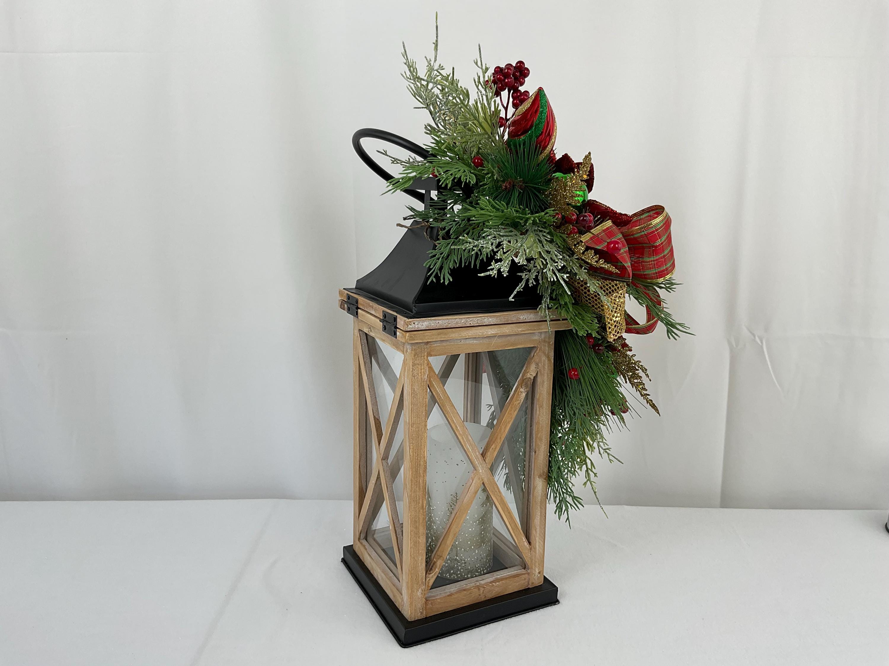 Handmade Christmas Lantern Topper/swag - Etsy