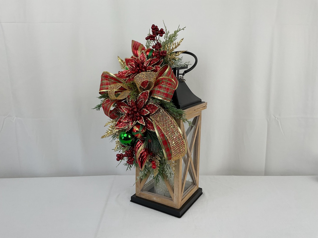 Handmade Christmas Lantern Topper/swag - Etsy