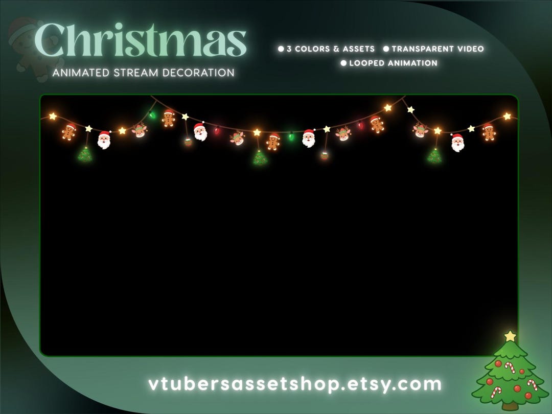 Xmas Animated Stream Decoration | Merry Christmas Twitch Overlay ...