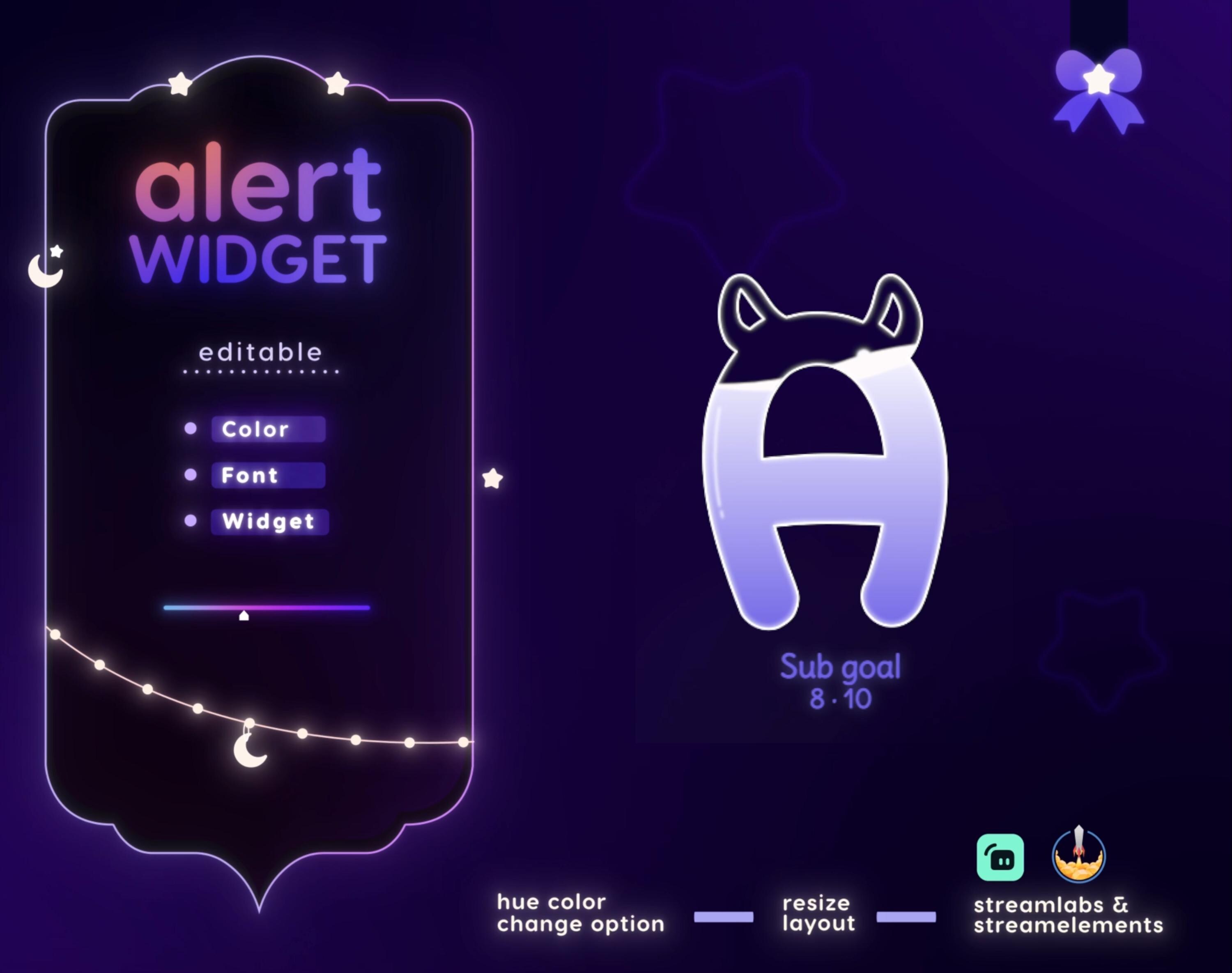 Stream Widget Cute Letter A Goal Widget Devil Goal Widget for Twitch ...