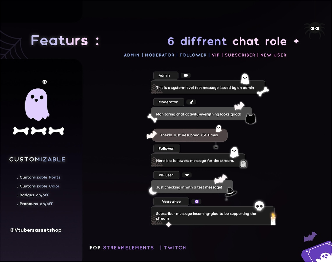 Halloween Spooky Twitch Chat Widget - Ghost Skull Theme (digital ...