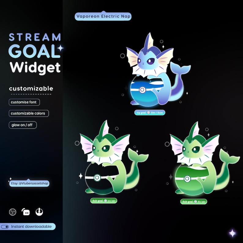 Streaming Goal Widget | Twitch, Streamelements, Streamlabs - Etsy
