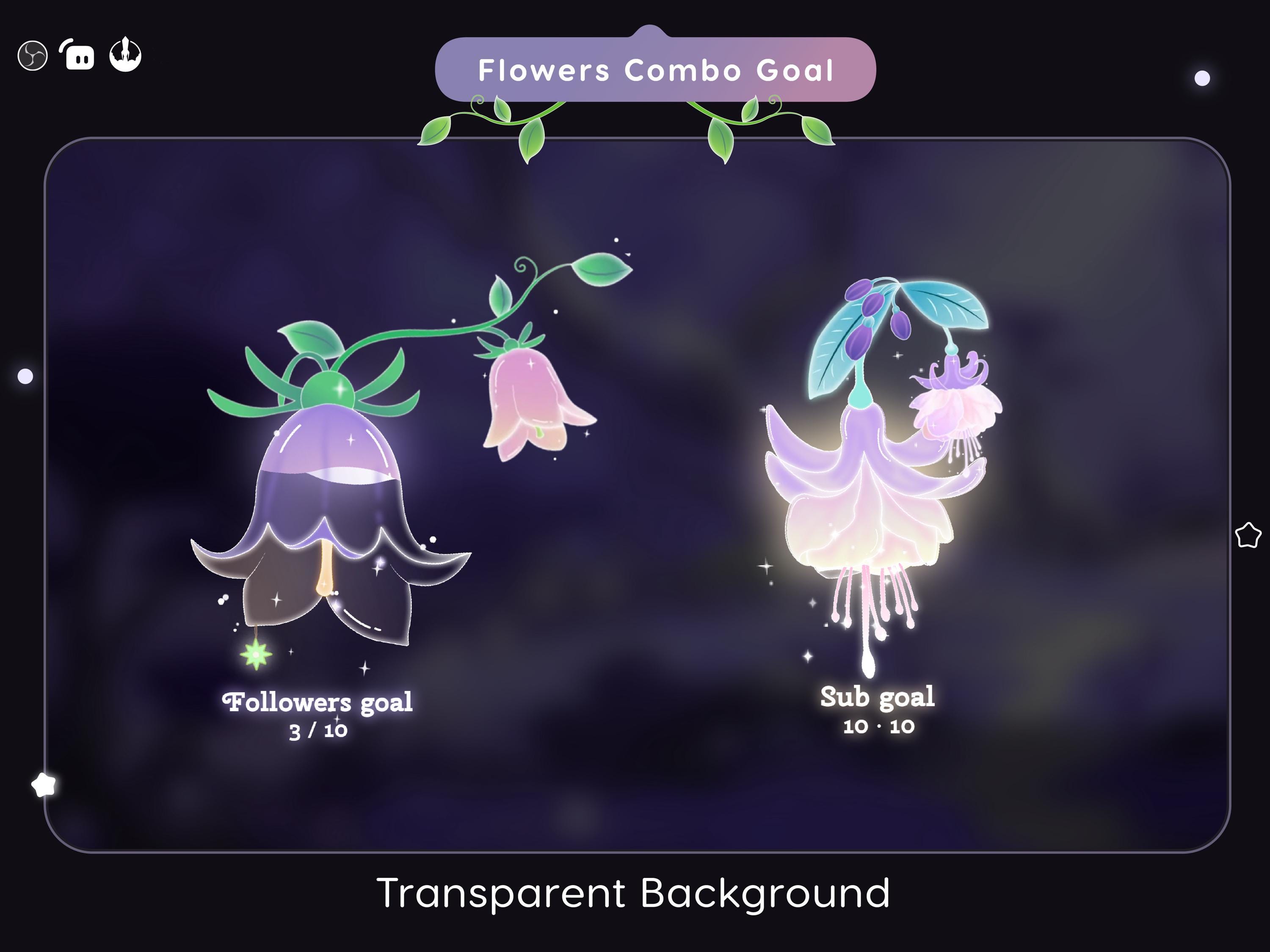 Flowers Stream Goal Widget: Glassy Combo for Twitch - Streamlabs ...