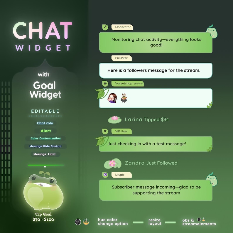 Froggy Twitch Chat and Goal Widget (streamelements) (digital Download ...
