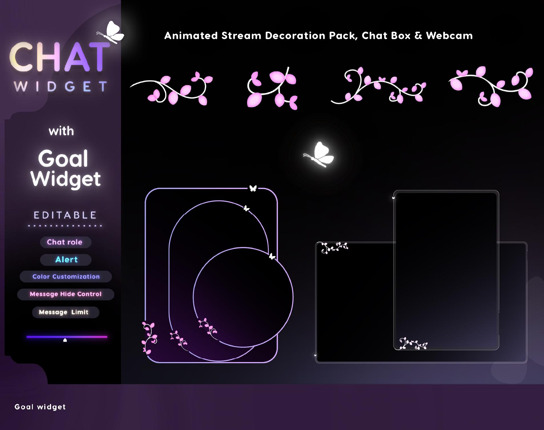 Mystical Butterfly Chat Widget Streamelements | Twitch Chat & Goal ...