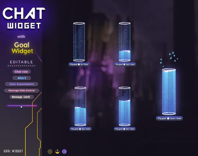 Cyberpunk Twitch Chat Widget - Pronouns & Alerts (streamelements, OBS ...