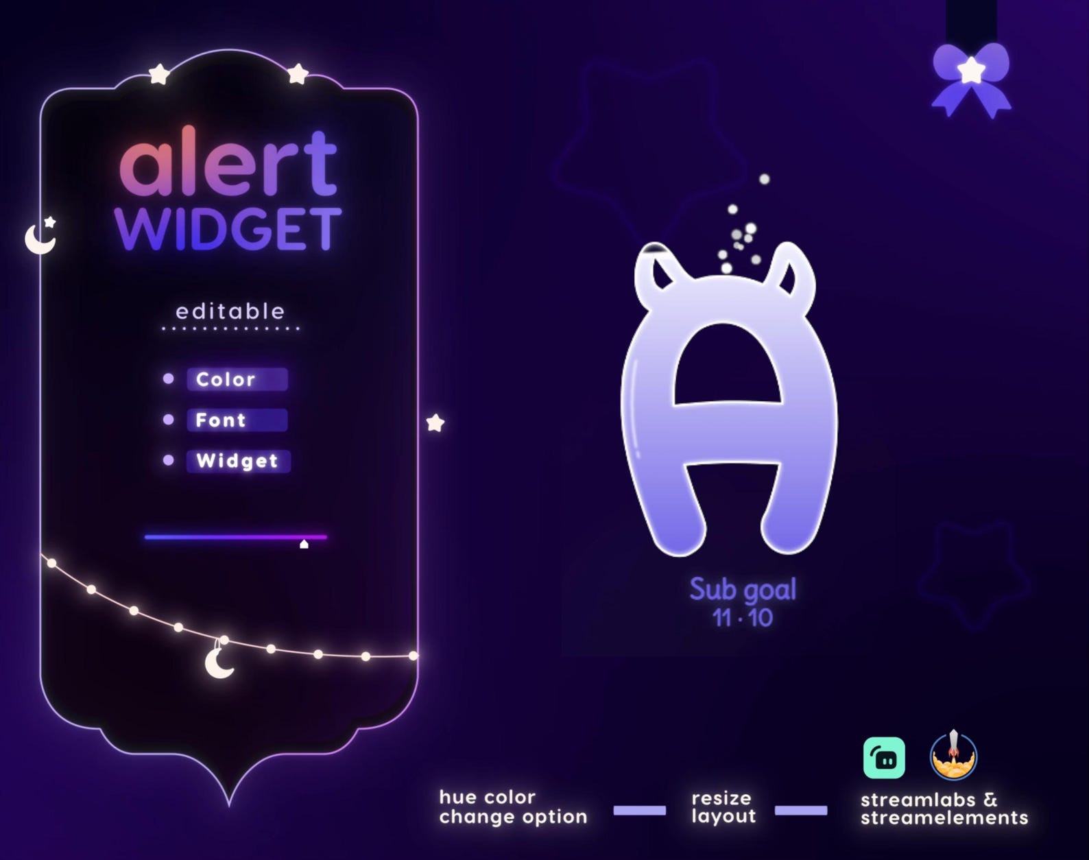 Stream Widget Cute Letter A Goal Widget Devil Goal Widget for Twitch ...