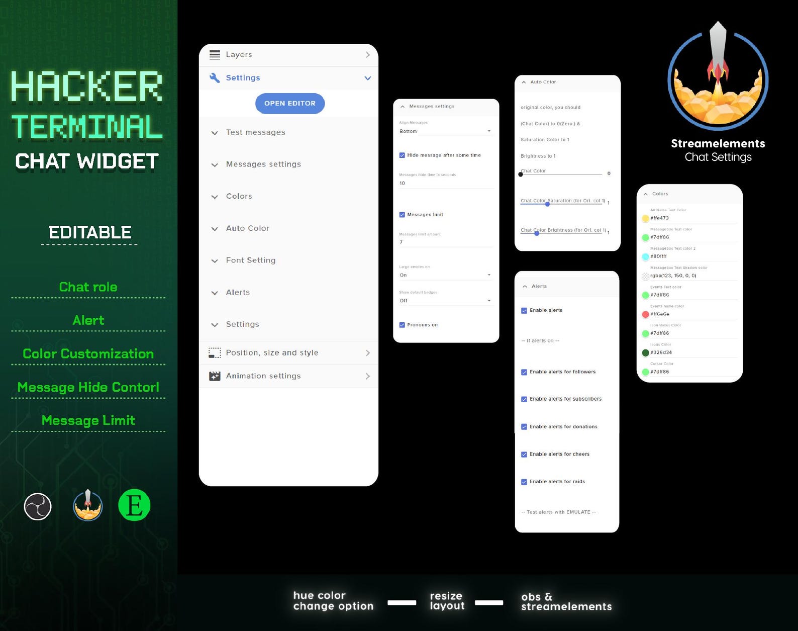 Hacker Terminal Twitch Chat Widget - Cyberpunk Streamelements & Event ...