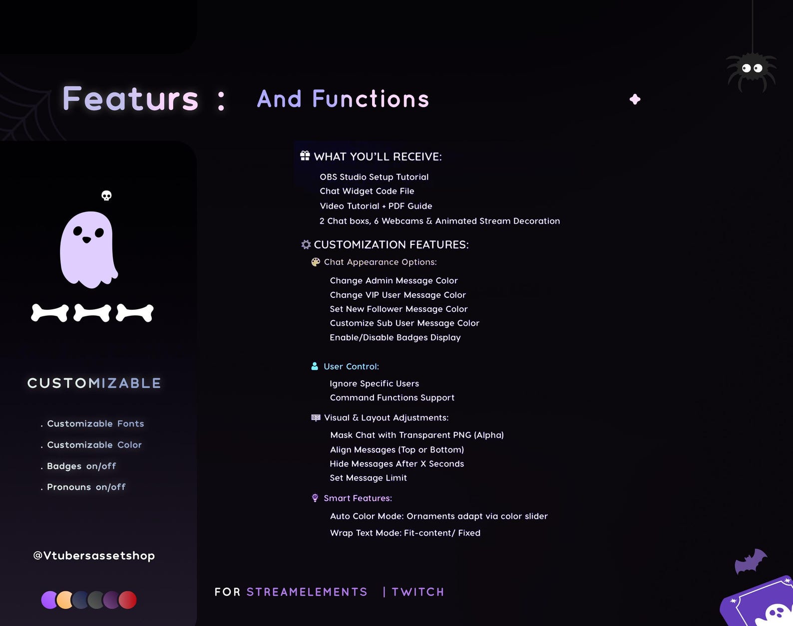 Halloween Spooky Twitch Chat Widget - Ghost Skull Theme (digital ...
