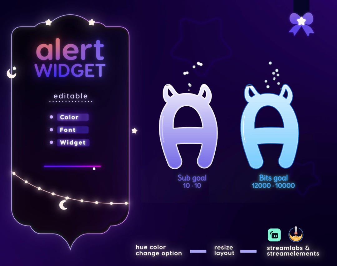 Stream Widget Cute Letter A Goal Widget Devil Goal Widget for Twitch ...