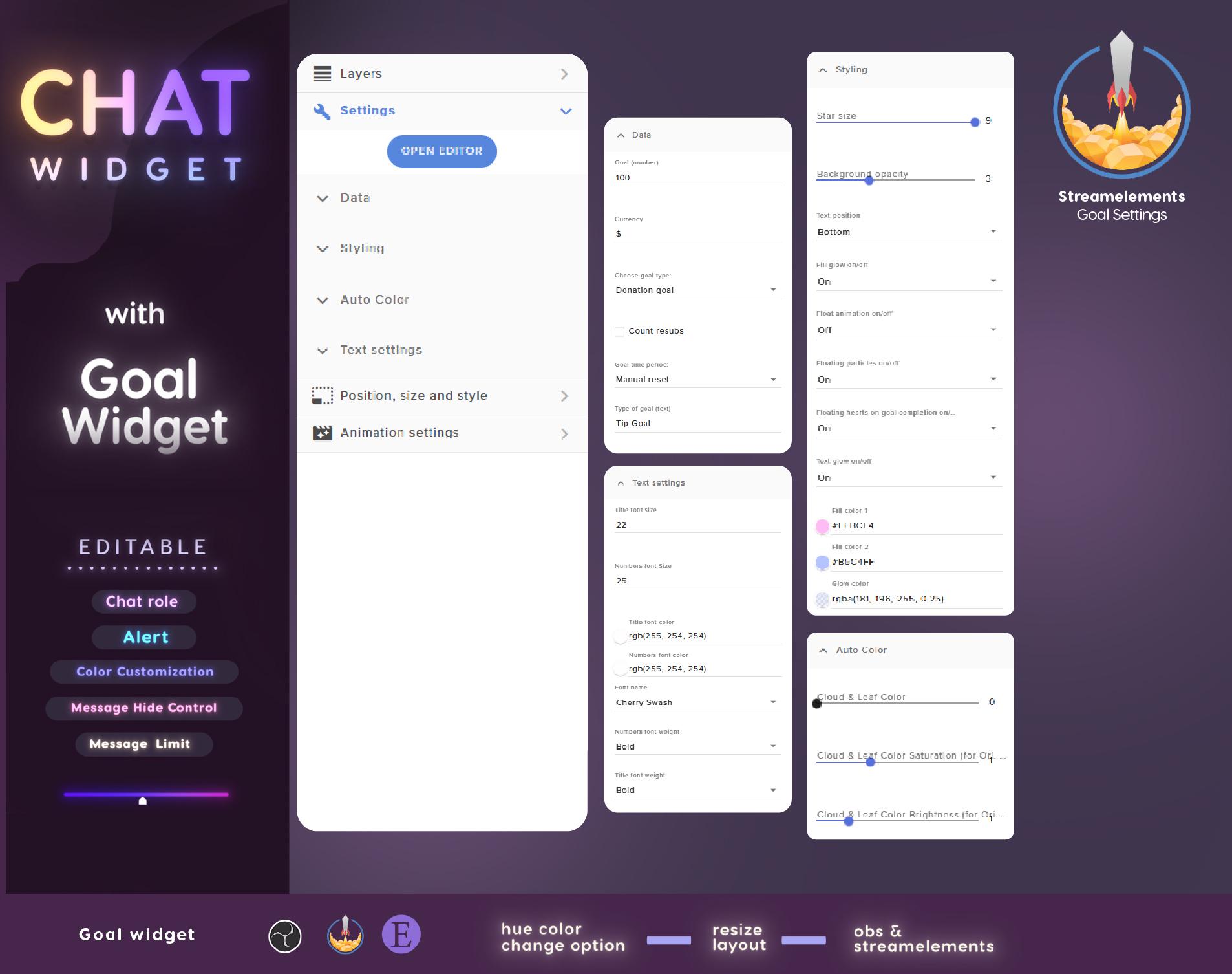 Gradient Twitch Chat Widget - Stream Alerts & Goal Tracker (digital ...