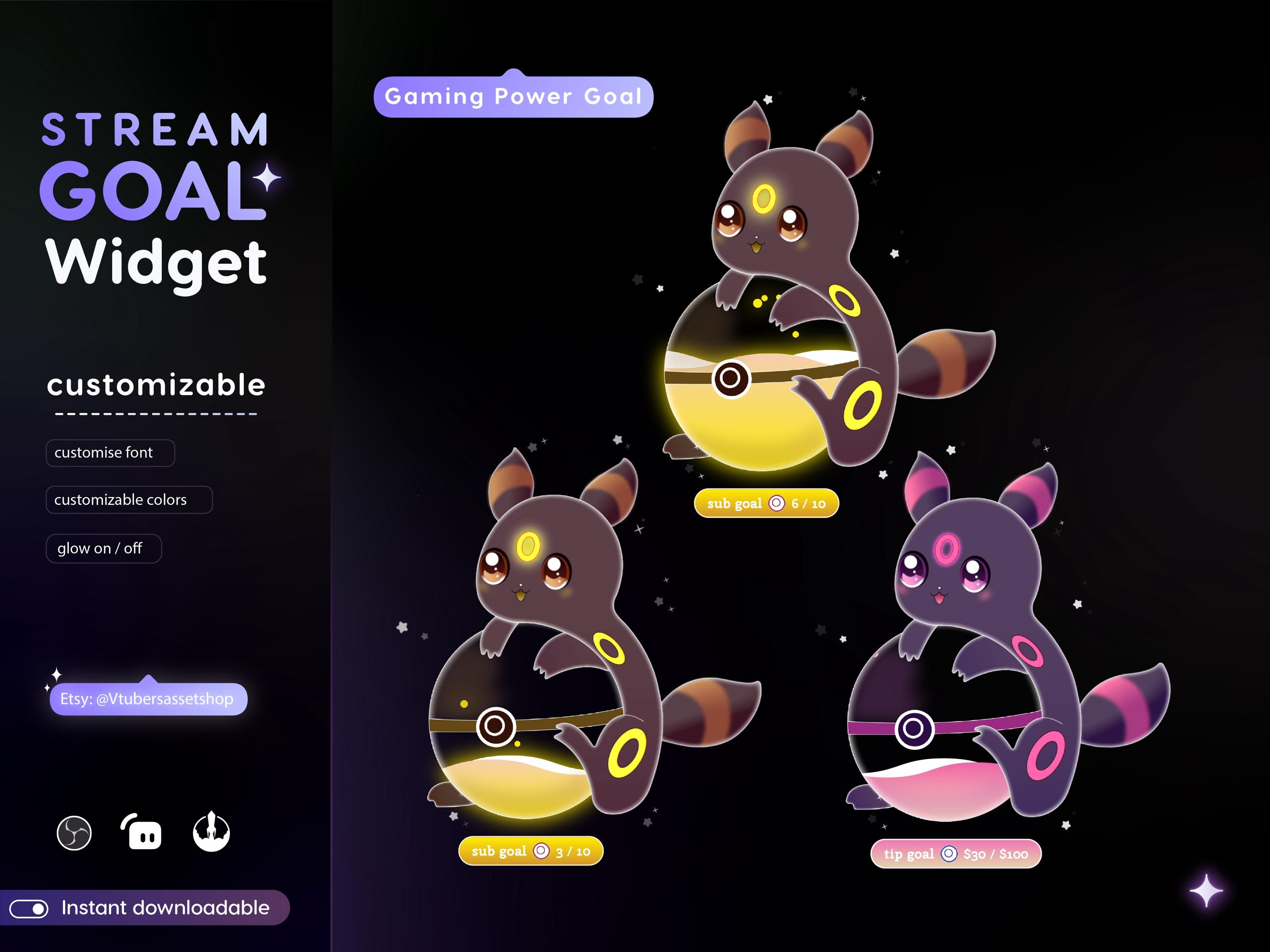 Stream Widget | Gaming Power Goal Widget | Twitch Streamers - Etsy