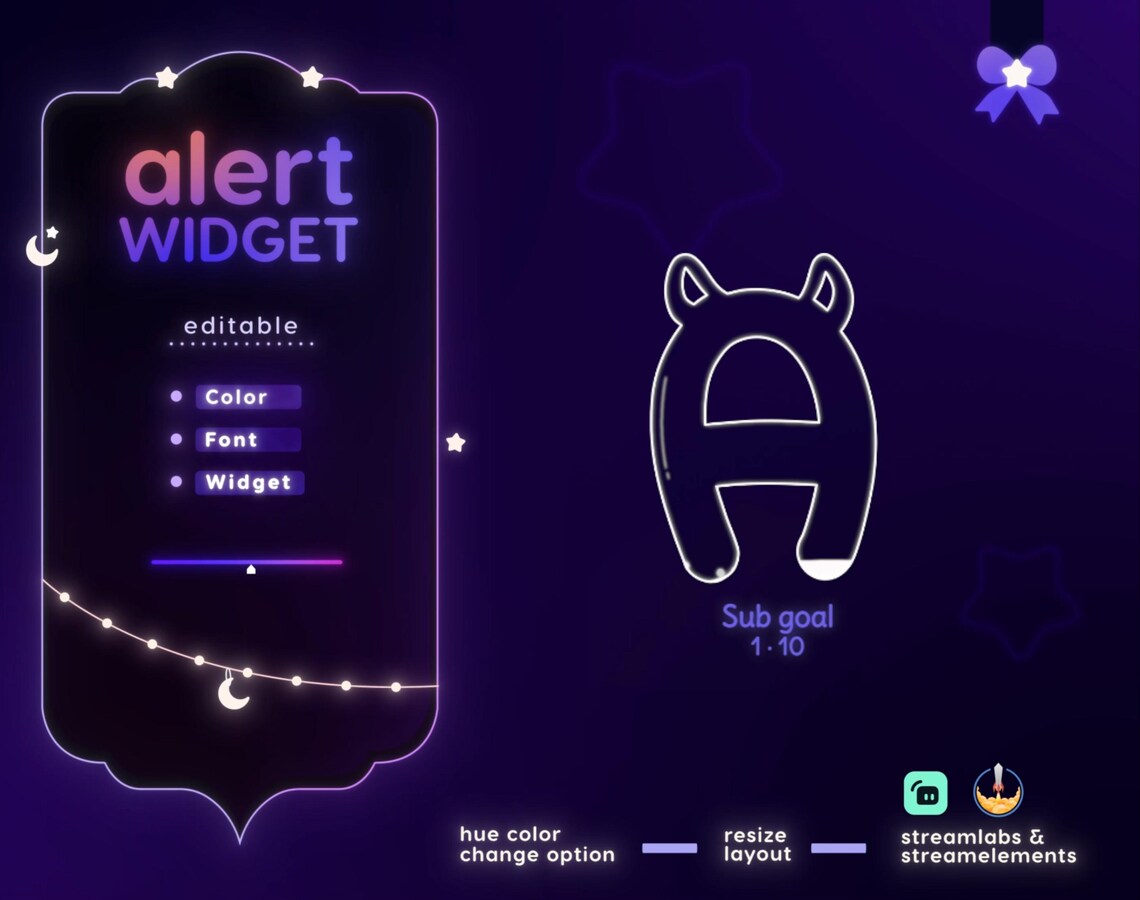 Stream Widget Cute Letter A Goal Widget Devil Goal Widget for Twitch ...