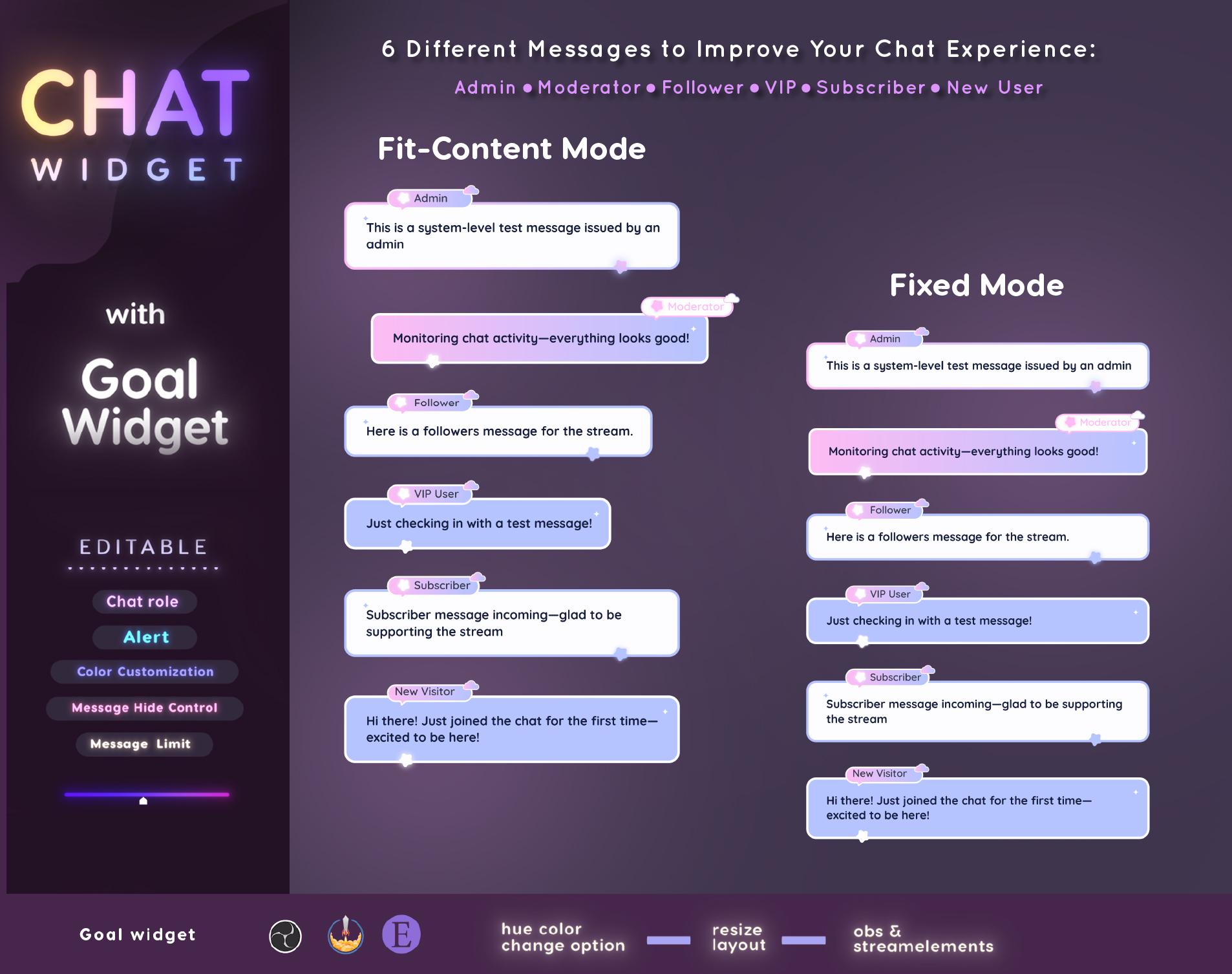 Gradient Twitch Chat Widget - Stream Alerts & Goal Tracker (digital ...
