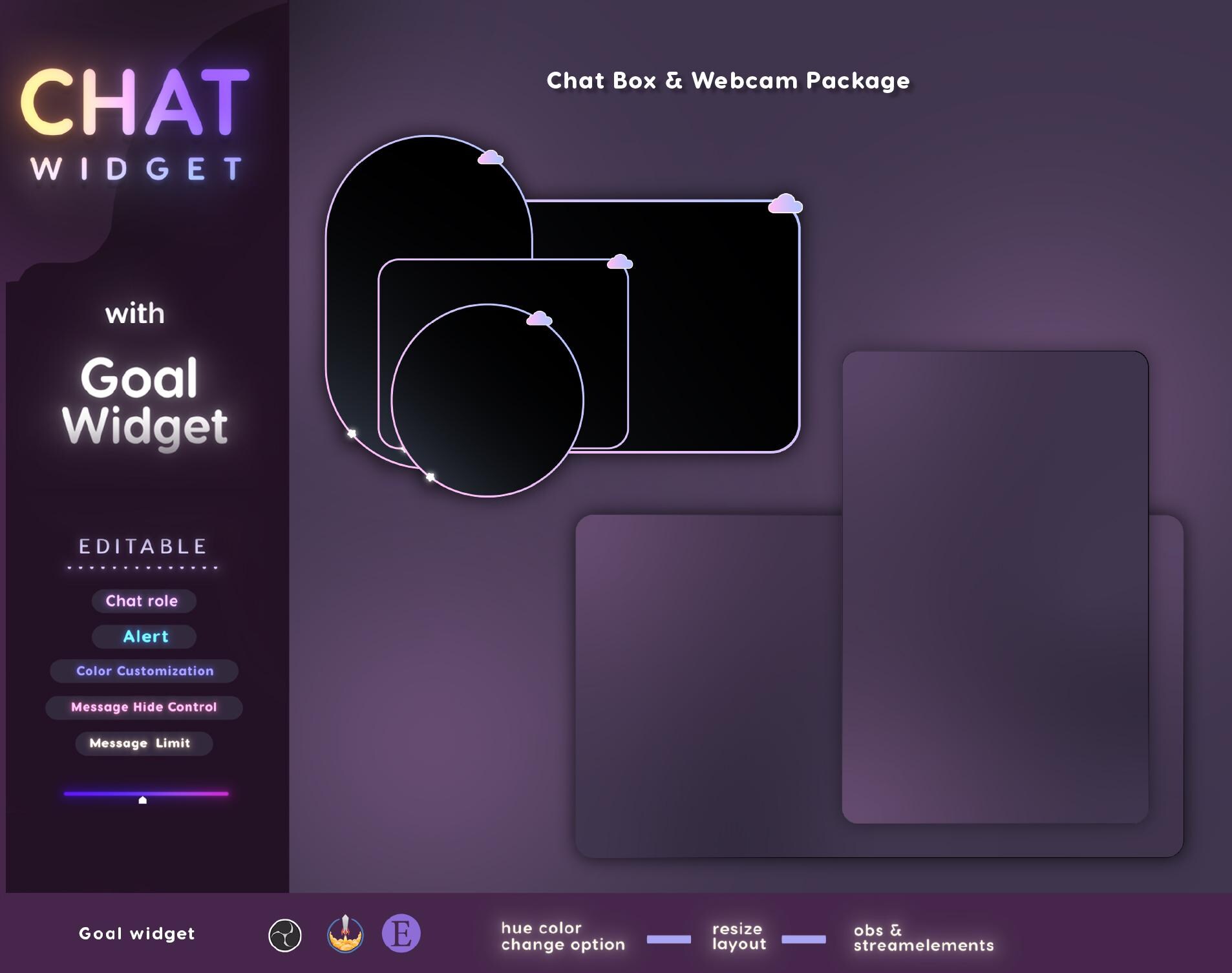 Gradient Twitch Chat Widget - Stream Alerts & Goal Tracker (digital ...