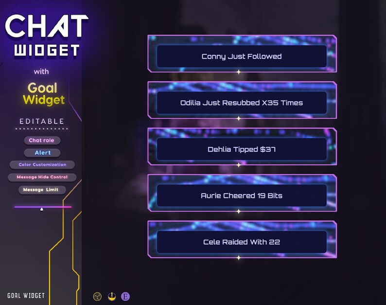 Cyberpunk Twitch Chat Widget - Pronouns & Alerts (streamelements, OBS ...