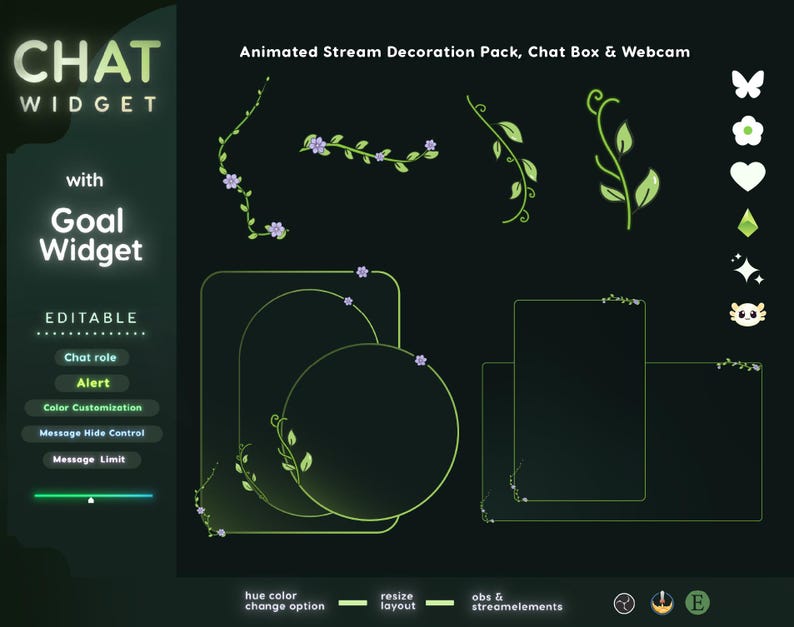 Plant Chat Widget Full CUSTOMIZABLE | Twitch Overlays | Pastel ...