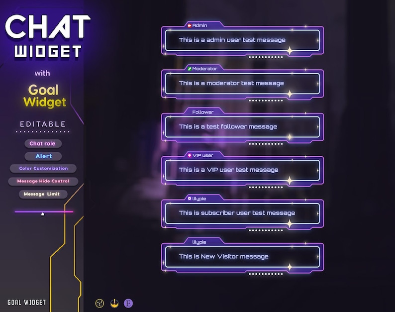 Cyberpunk Twitch Chat Widget - Pronouns & Alerts (streamelements, OBS ...
