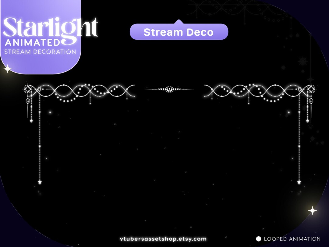 Celestial Star Animated Stream Decoration: Cozy Fairy Lights (digital ...