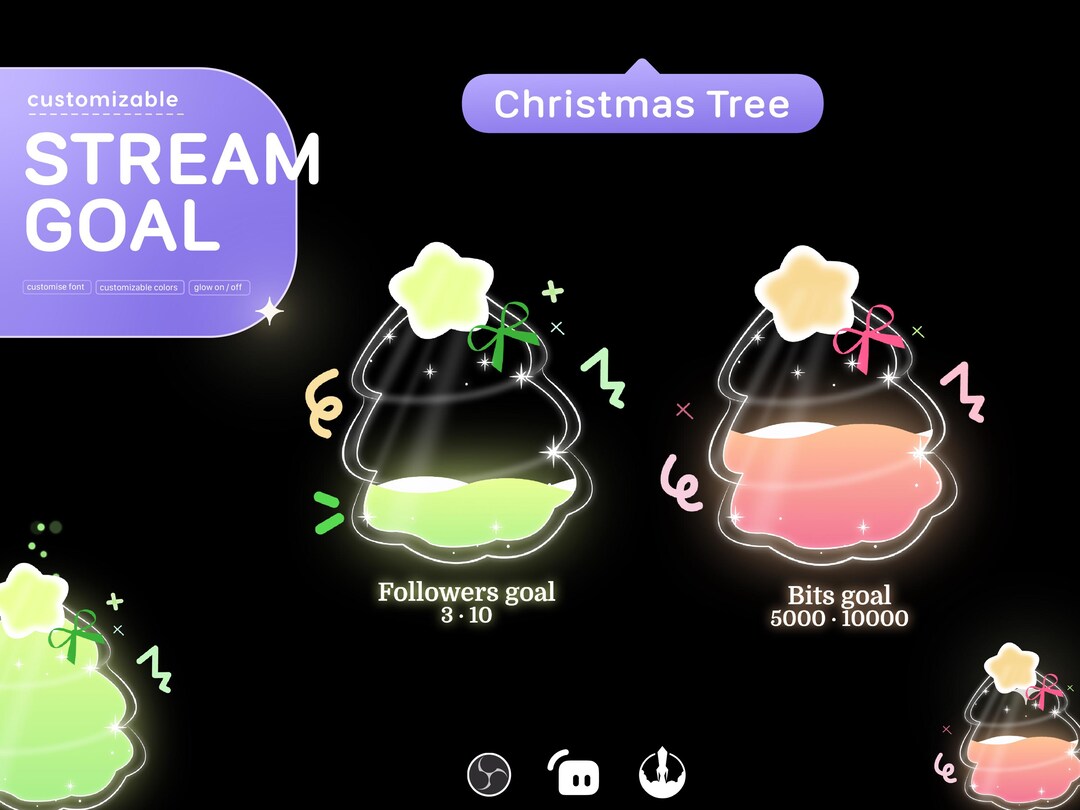 Christmas Tree Goal Stream Widget: Festive Twitch Overlay - Etsy