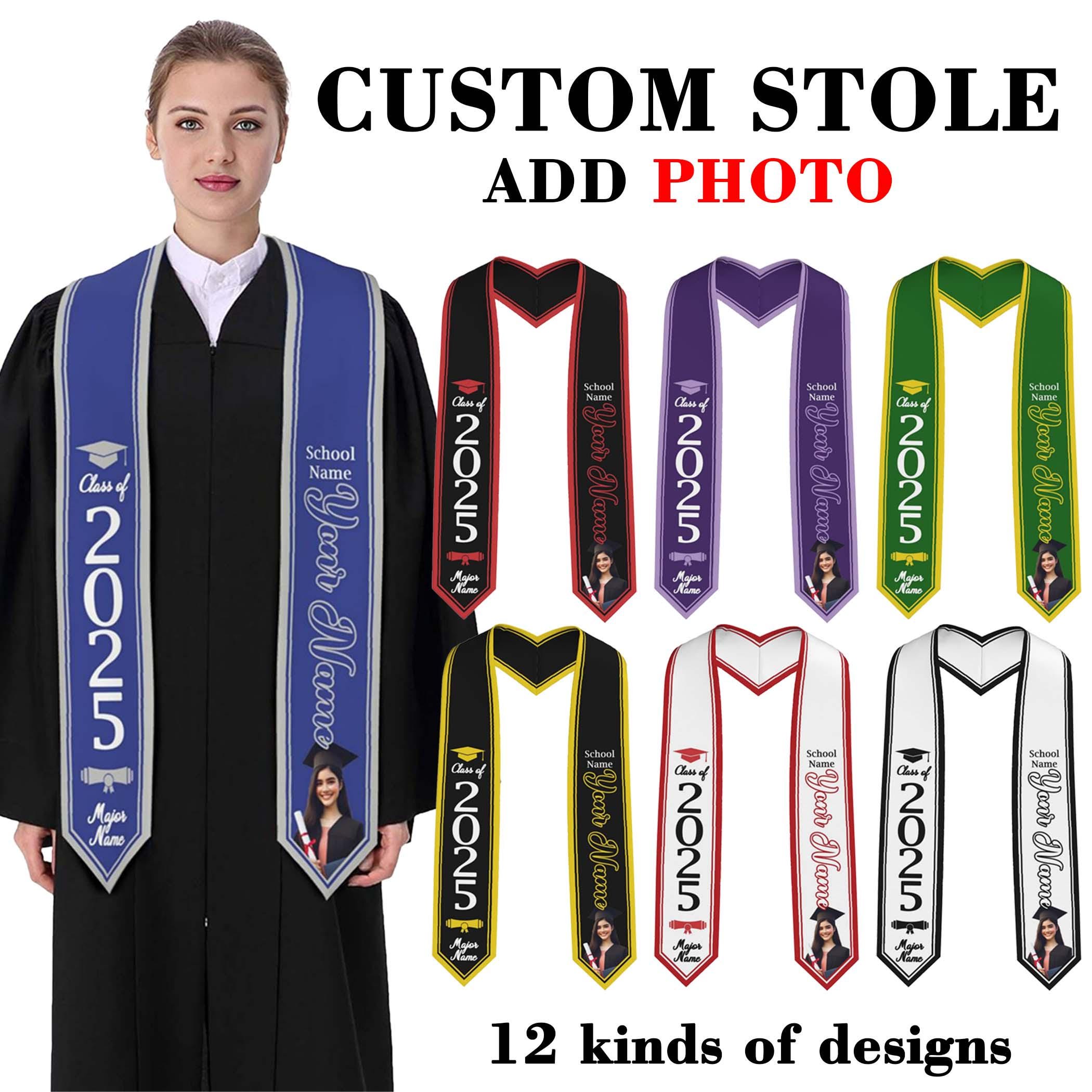 Custom Sash With Photo, Personalized Stole, College Grad Sash Custom ...