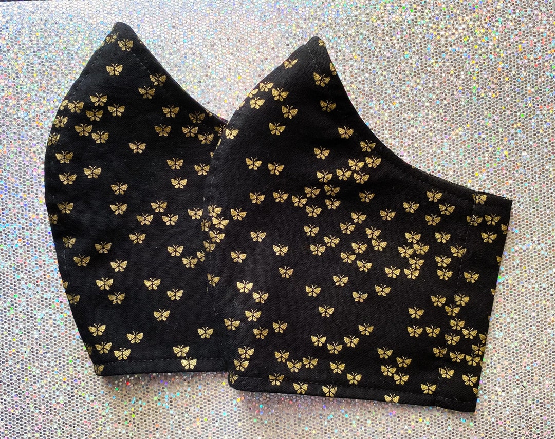 Adult Fabric Face Masks Gold Butterflies - Etsy