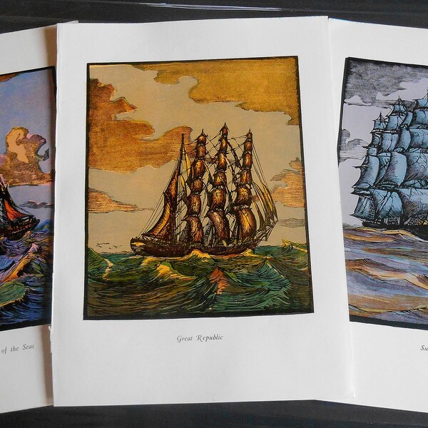 Clipper Ship Print - Etsy