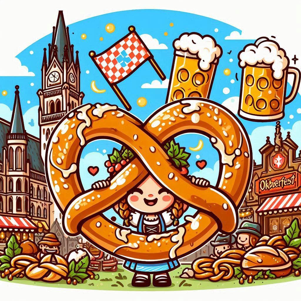 Oktoberfest, Digital Art, Bavarian Pretzel Clipart, Oktoberfest Beer ...