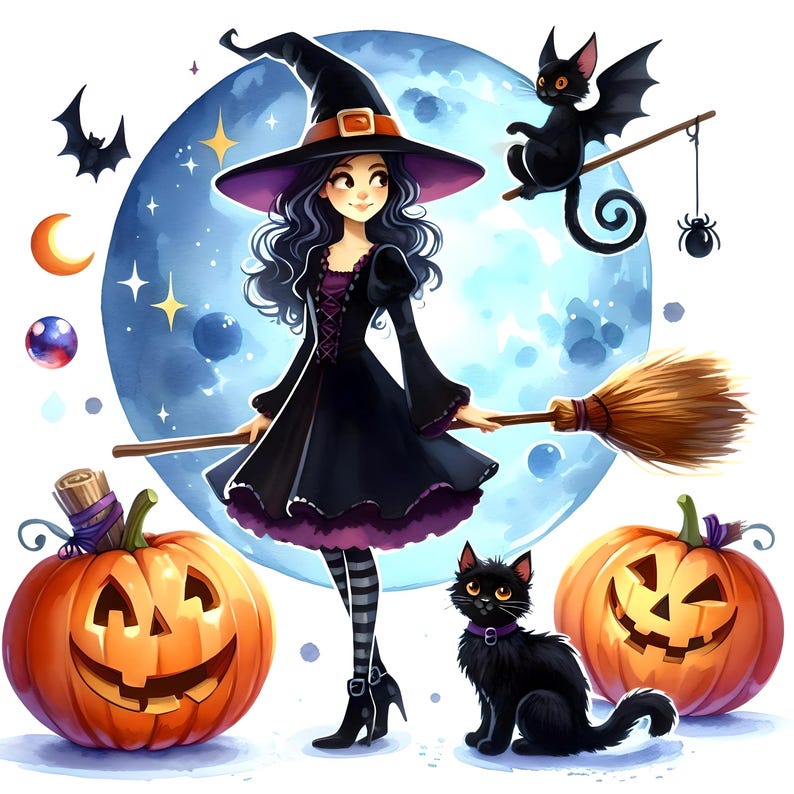 Illustration for Halloween Clipart Witch for Halloween Halloween ...