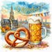 German Beer Festival, Guy and Girl With Beer, Bavarian Sausages ...