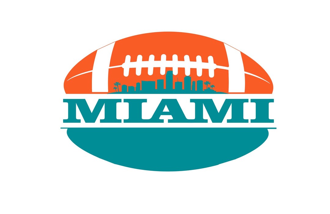 Miami Football Inspired Design With Skyline for Printing, Cutting and ...