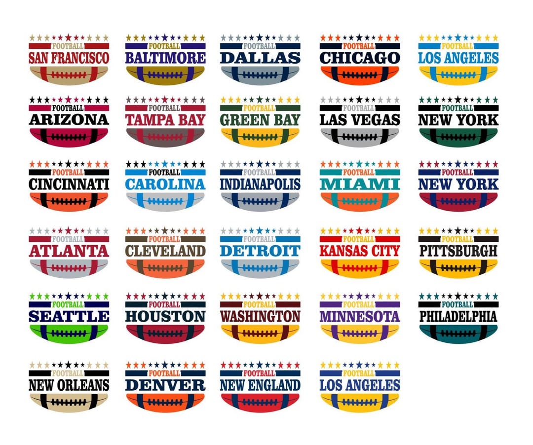 Football Team SVG Bundle, Cricut Cut File (digital Download) - Etsy