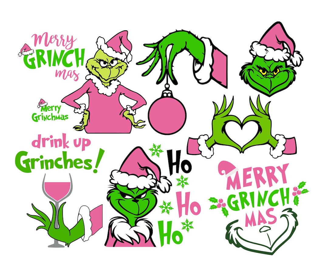 Cara de Grinch Svg, Mano de Grinch, Paquete SVG de Grinch, Adorno de ...