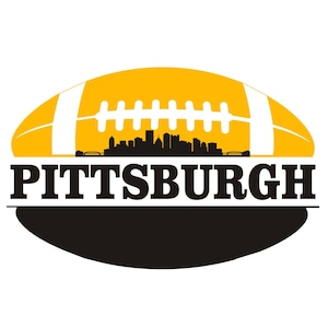 Pittsburgh Football Fan Art Design With Skyline for Printing, Cutting ...