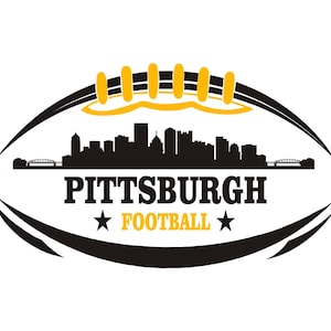 Pittsburgh Football Fan Art Design With Skyline for Printing, Cutting ...