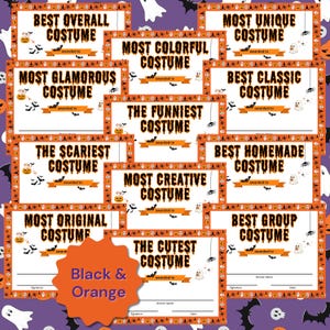 12 Printable Halloween Costume Contest Award Certificates Fun Halloween ...